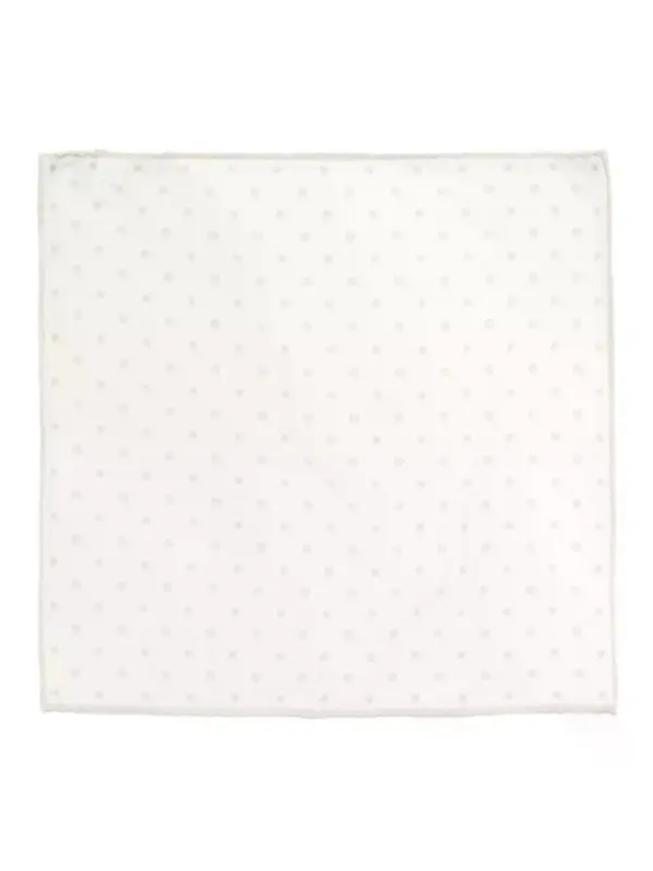 Eleventy Polka Dot Pocket Square - White
