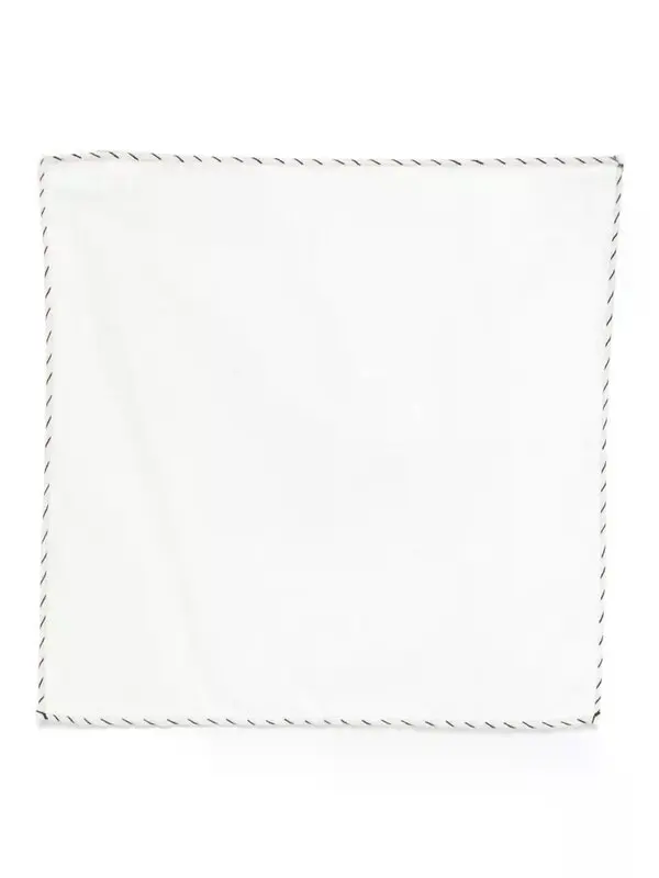 Eleventy Contrasting-trim Pocket Square - White