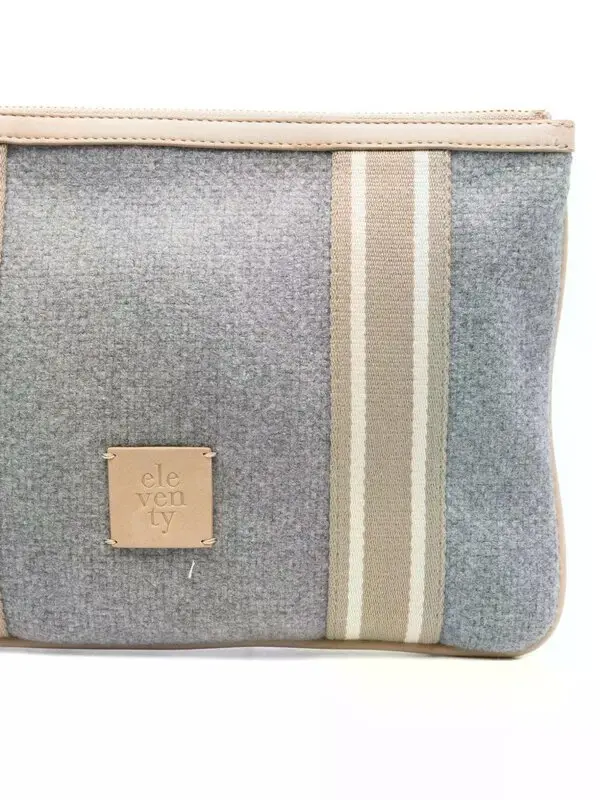 Eleventy Striped-panel Clutch Bag