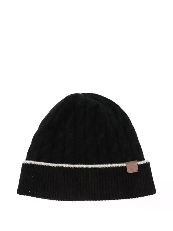 Eleventy Cable-knit Beanie Hat - Black