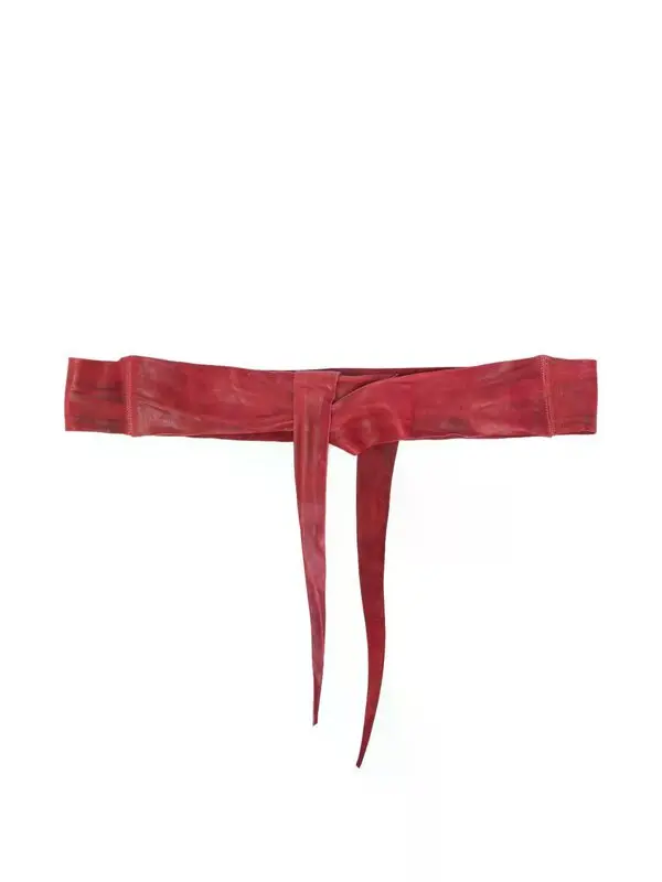 SOMMET Tie Leather Belt - Red