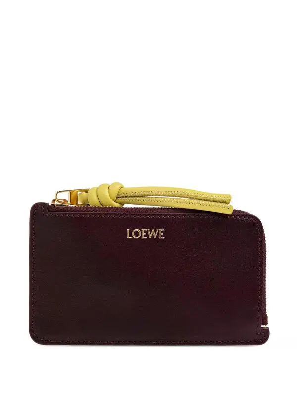 Loewe Knot-detail Zip-fastening Card Holder - Red