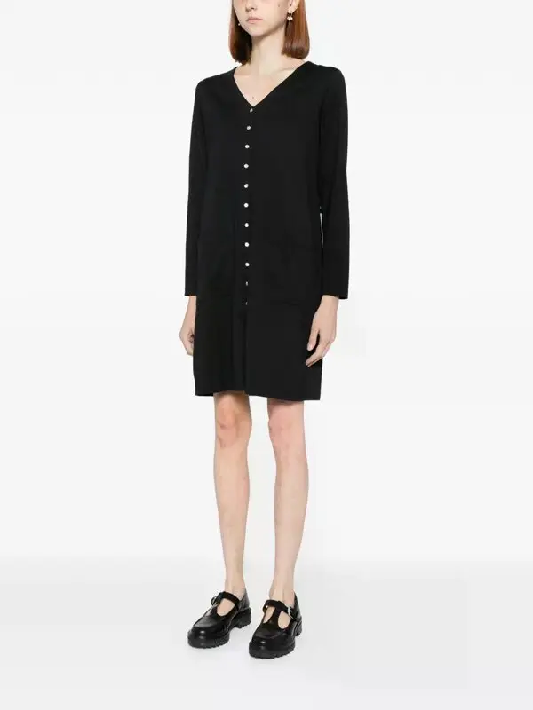 AGNES B. V-neck Cotton Cardigan Dress