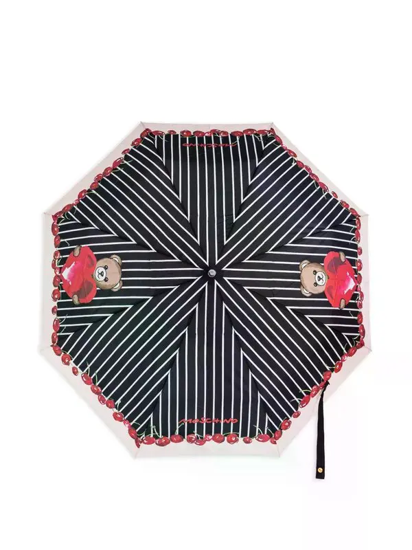 Moschino Striped-print Umbrella - Black