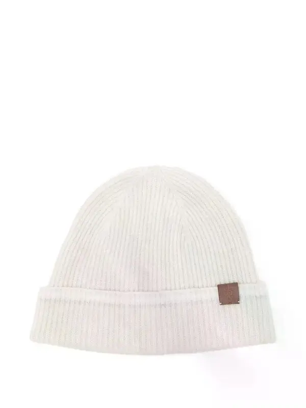Eleventy Ribbed Cashmere Beanie - Neutrals