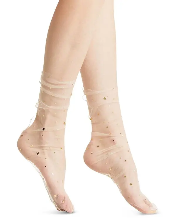 HIGH HEEL JUNGLE Starry Sky Tulle Socks - Nude