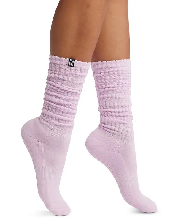 HIGH HEEL JUNGLE Scrunch Premium Grip Crew Socks - Pink