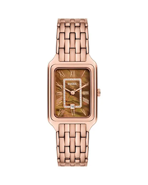 Fossil Raquel Three-hand Date Stainless Steel Watch - Brown/rose Gold