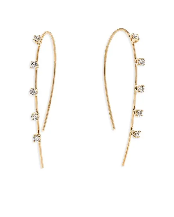 Lana Jewelry 14k Yellow Diamond Threader Earrings - Gold