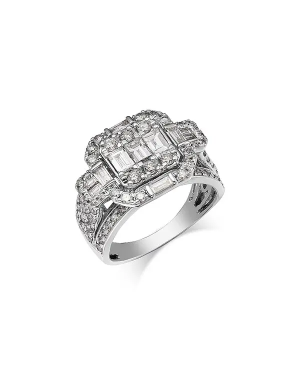 Bloomingdale'S 2.0 Tcw Mixed Cut Diamond Band Ring In 14k - White Gold
