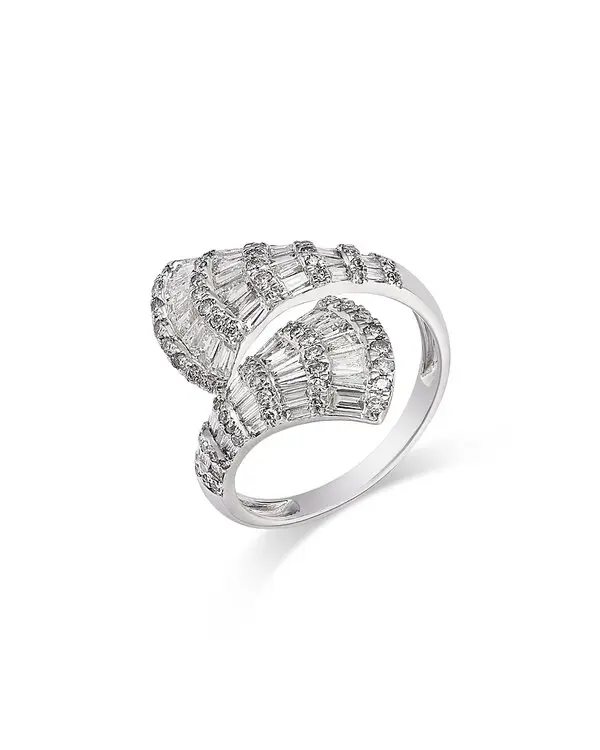 Bloomingdale'S 14k Diamond Crossover Ring - White Gold