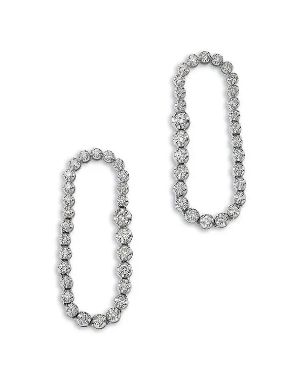 Bloomingdale'S Diamond Open Circle Drop Earrings 1.0 Tcw In 14k - White Gold