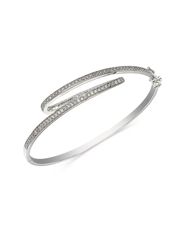 Bloomingdale'S Diamond And 14k Gold Bangle Bracelet - White Gold