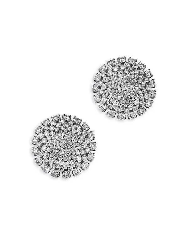 Bloomingdale'S Diamond Cluster Circle Stud Earrings 3.0 Tcw - White Gold