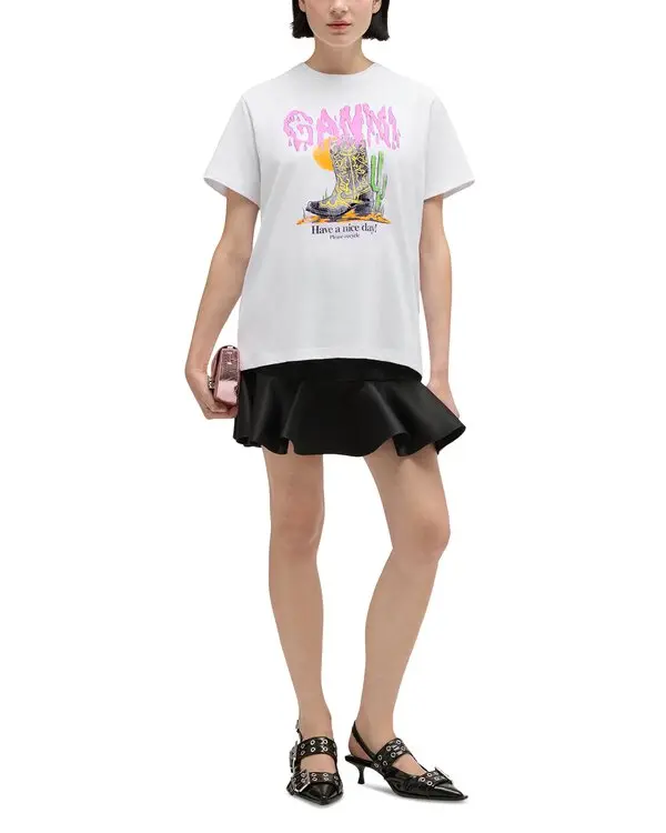GANNI Graphic Print Jersey Tee