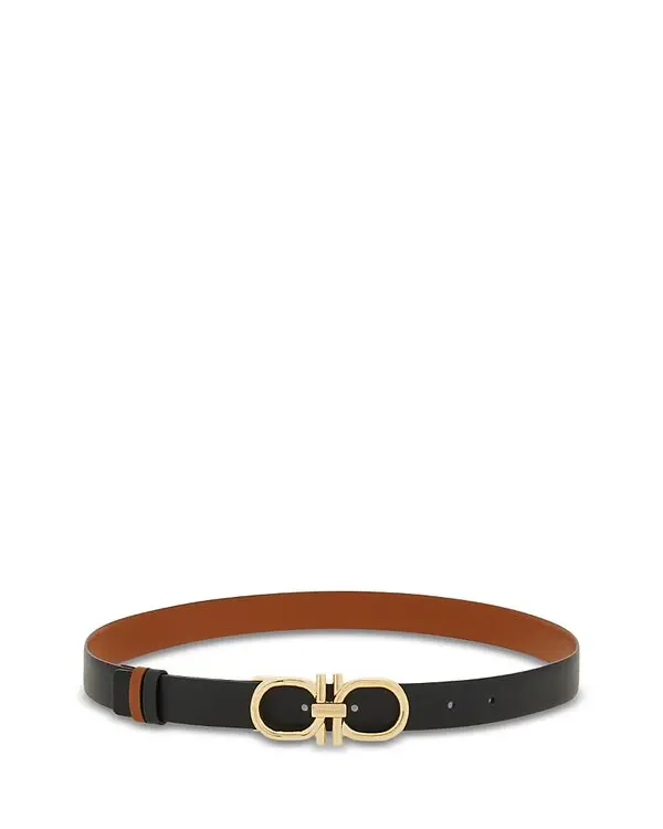 FERRAGAMO Gancini Reversible Leather Belt - Nero