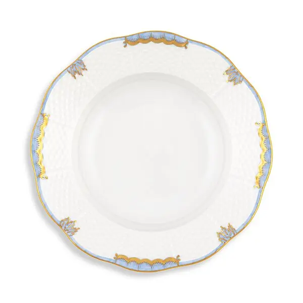 HEREND Rim Soup Plate - Light Blue