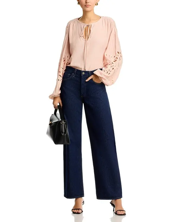 Ramy Brook Eyelet Sleeve Top