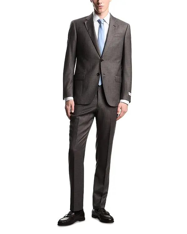 Emporio Armani Regular Fit Checkered Suit - Grey