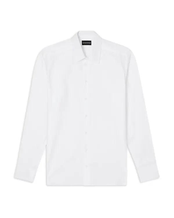 Emporio Armani New York Regular Fit Micro Jacquard Cotton Dress Shirt - Multi