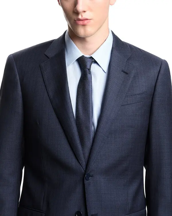 Emporio Armani Regular Fit Checkered Suit - Bluette
