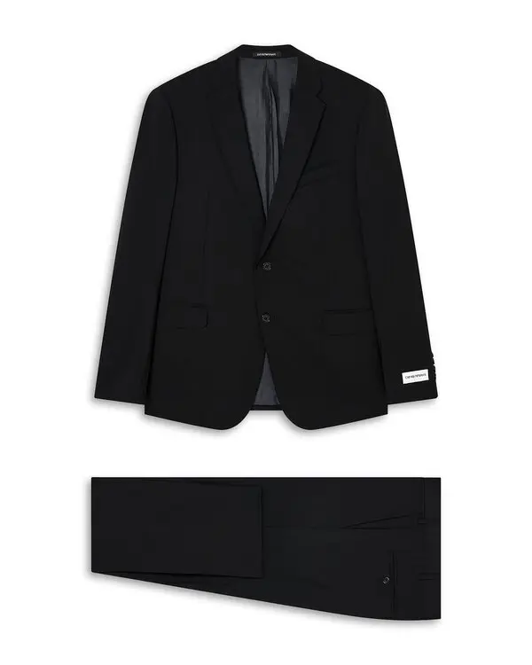 Emporio Armani Regular Fit Wool Suit - Black/blue