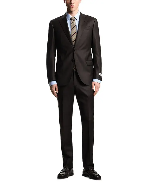 Emporio Armani Regular Fit Wool Suit - Dark Brown