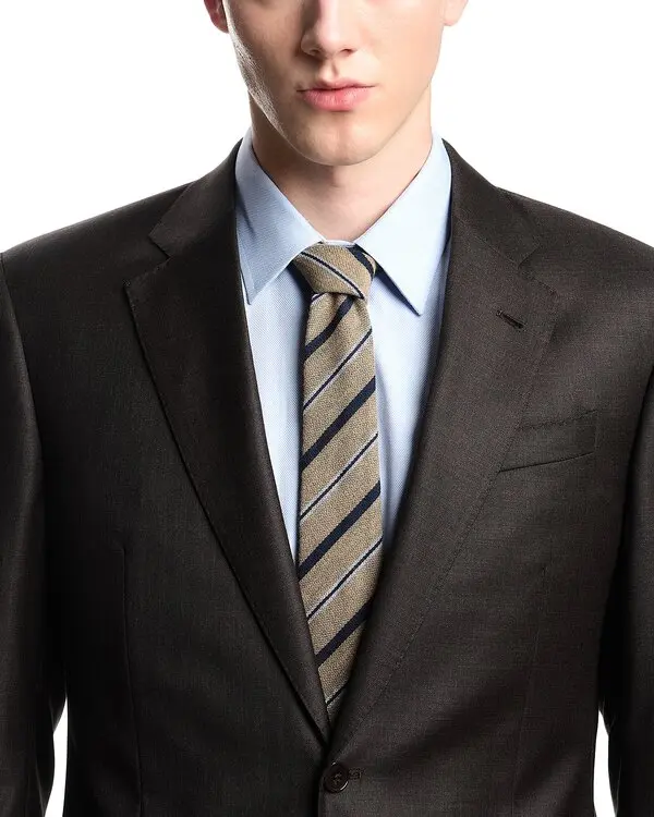 Emporio Armani Regular Fit Wool Suit - Dark Brown