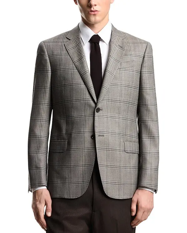 Emporio Armani G Line Single-breasted Plaid Sport Jacket - Grey