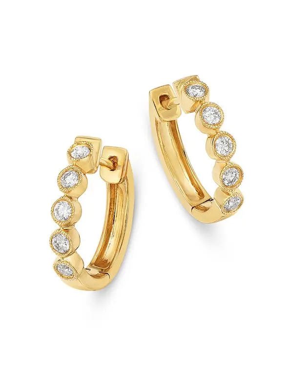 Bloomingdale'S Diamond Huggie Hoop Earrings In 14k Yellow - Gold