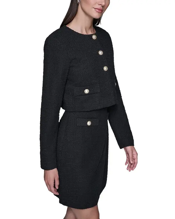 Karl Lagerfeld Paris Tweed Cropped Jacket