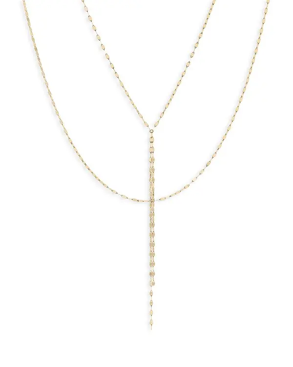Lana Jewelry 14k Gold Double Strand Blake Lariat Necklace - Yellow Gold
