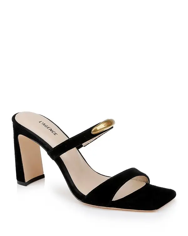 L'Agence Catriona Sandals - Black Suede