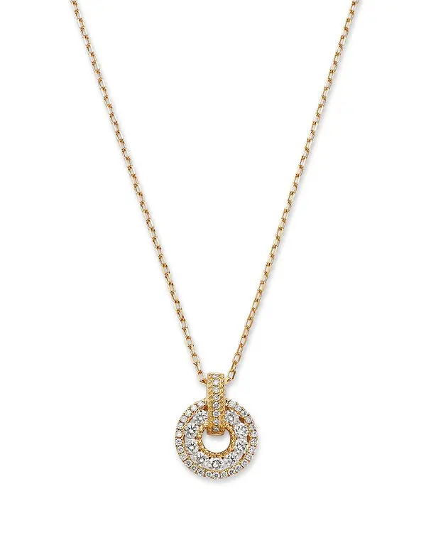 Bloomingdale'S Diamond Circle Pendant Necklace In 14k Yellow 0.44 Tcw - Gold