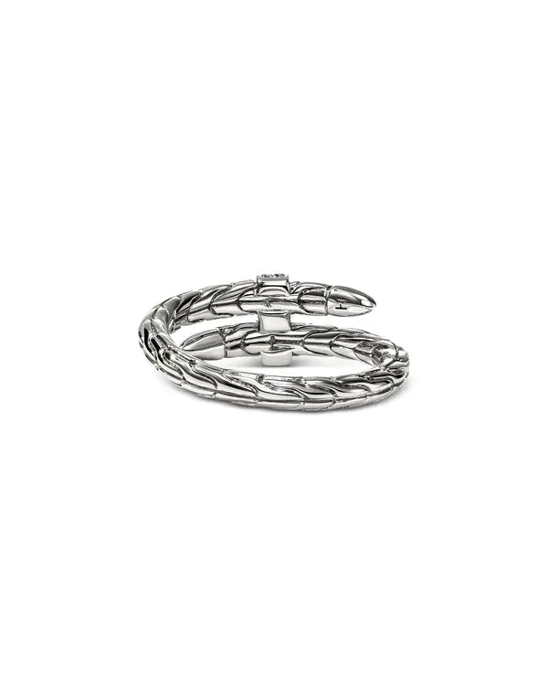 John Hardy Sterling Spear Coil Ring With Sapphire - Silver