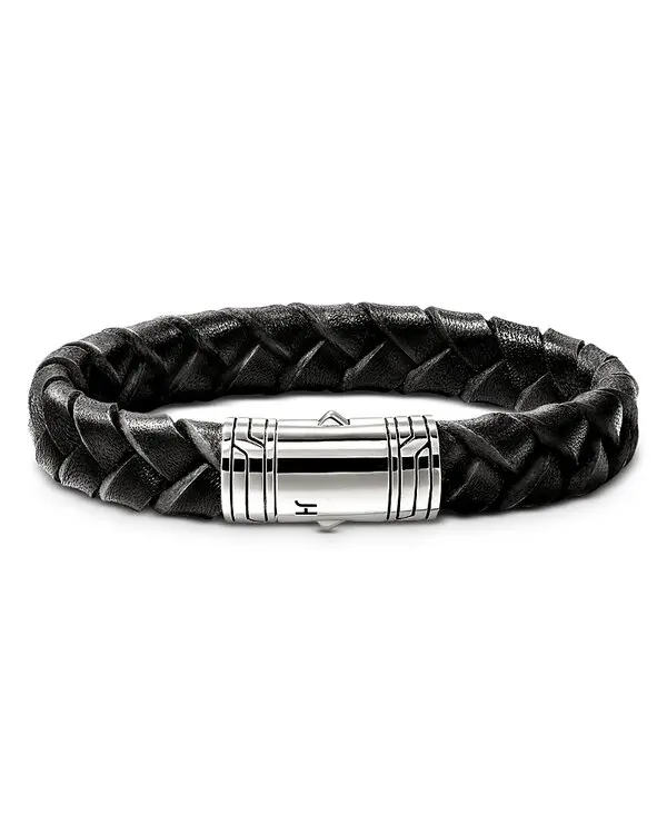 John Hardy Sterling Silver And Braided Leather Bracelet - Black