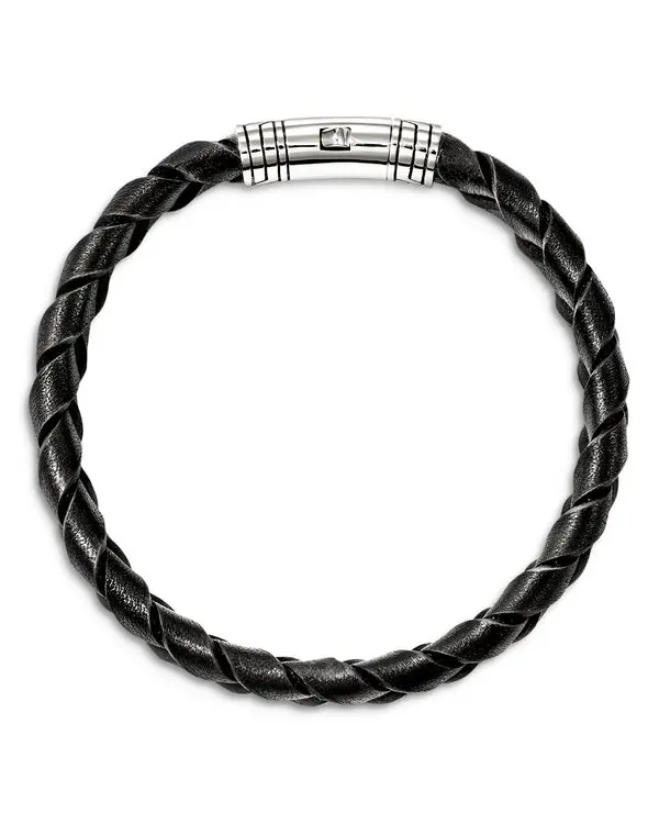 John Hardy Sterling Silver And Braided Leather Bracelet - Black