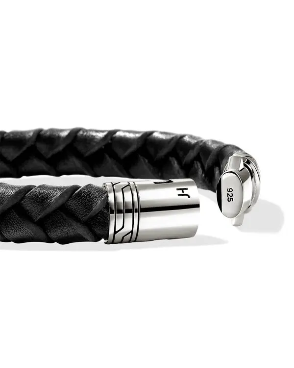 John Hardy Sterling Silver And Braided Leather Bracelet - Black