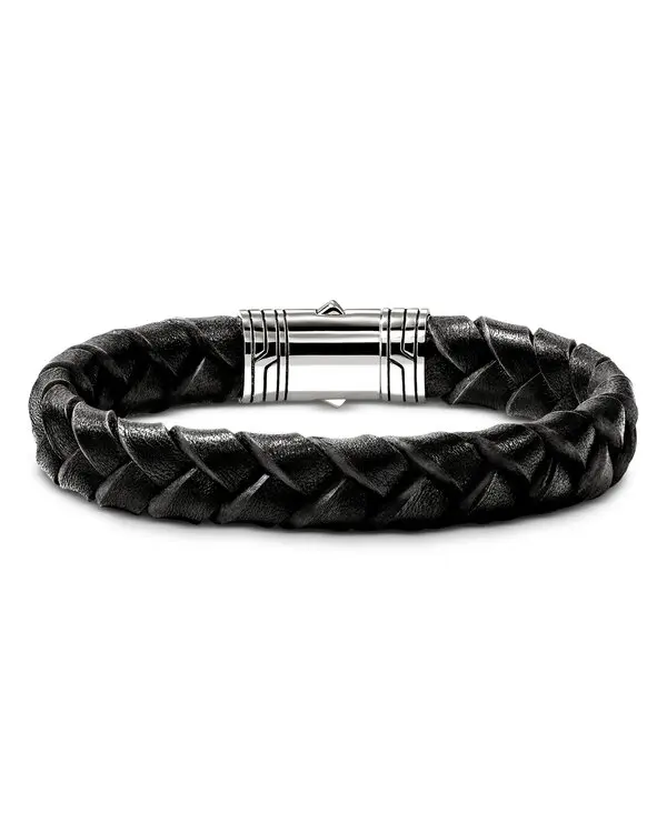 John Hardy Sterling Silver And Braided Leather Bracelet - Black