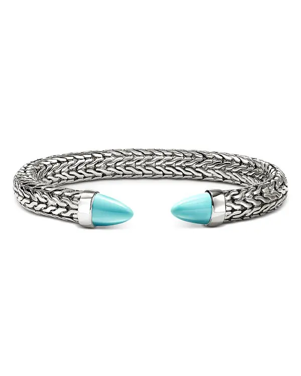 John Hardy Sterling And Turquoise Spear Cuff - Silver