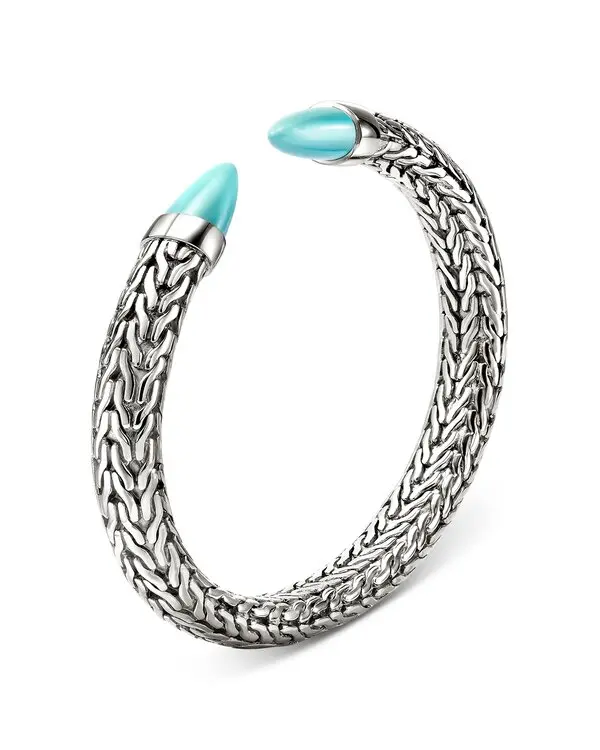 John Hardy Sterling And Turquoise Spear Cuff - Silver