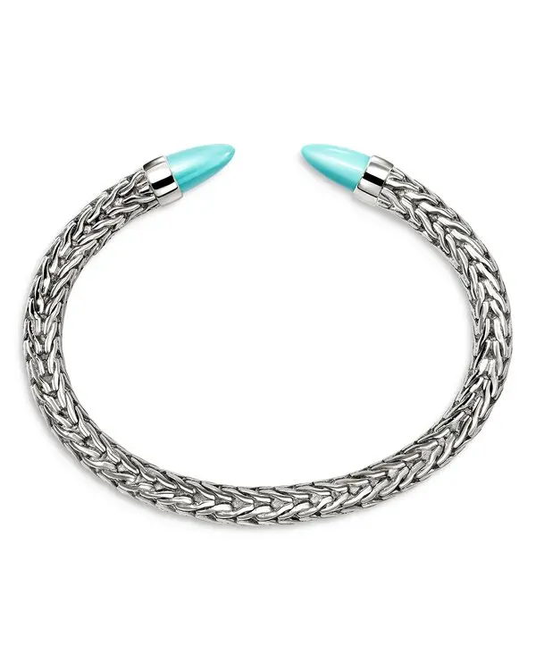John Hardy Sterling And Turquoise Spear Cuff - Silver