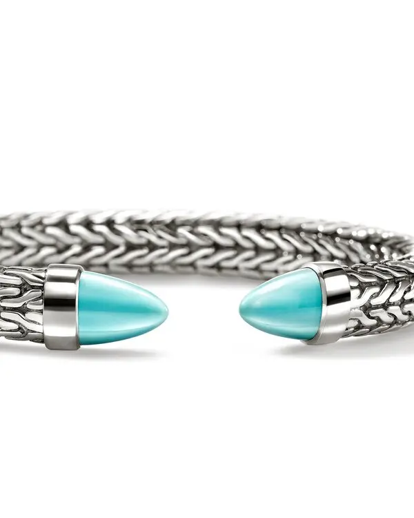 John Hardy Sterling And Turquoise Spear Cuff - Silver