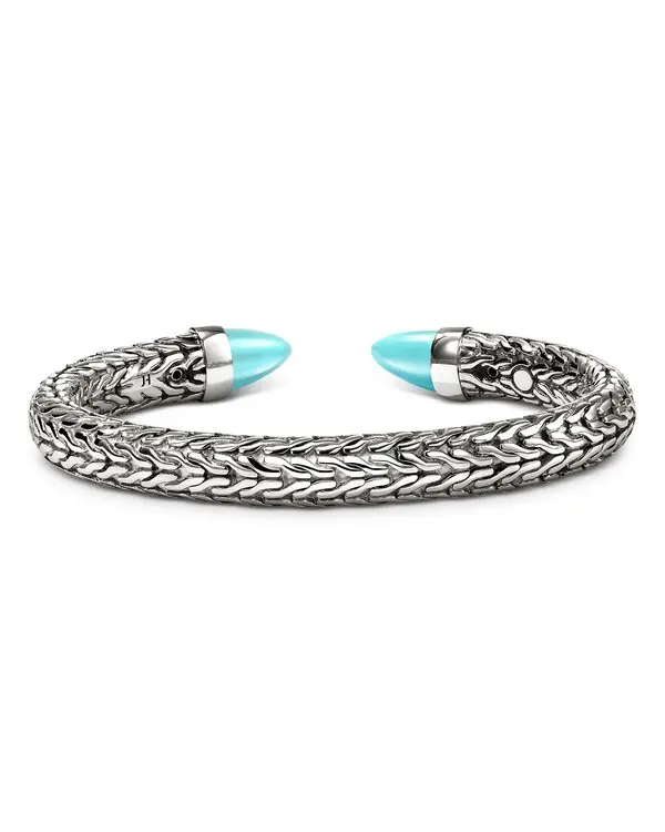 John Hardy Sterling And Turquoise Spear Cuff - Silver