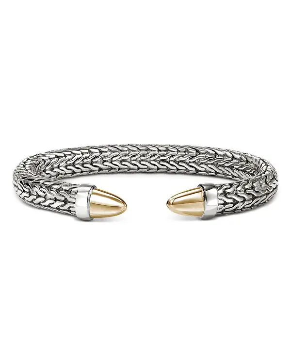 John Hardy Sterling And 14k Yellow Gold Spear Flex Cuff - Silver