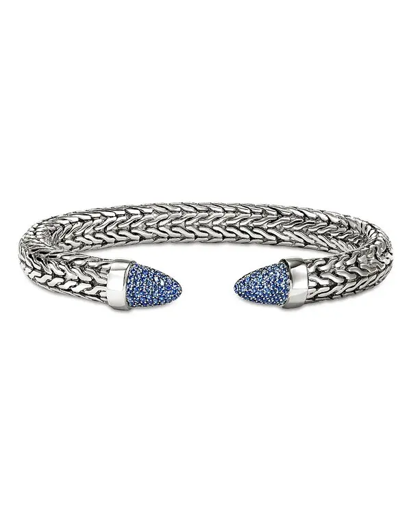 John Hardy Sterling And Blue Sapphire Spear Cuff Bracelet - Silver
