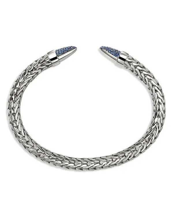 John Hardy Sterling And Blue Sapphire Spear Cuff Bracelet