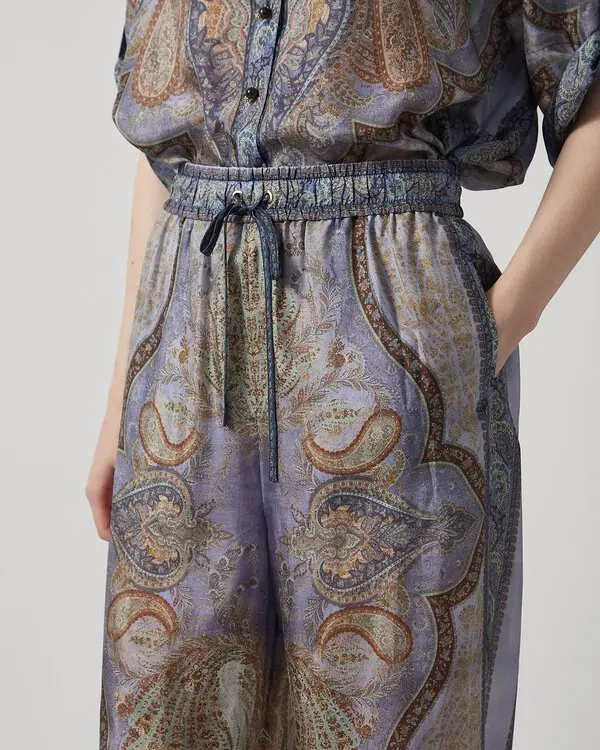 Zimmermann Wanderlust Relaxed Pant - Blue