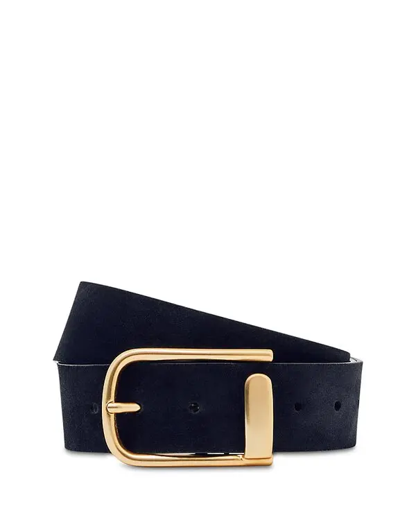 REISS Iyla Suede Belt - Navy