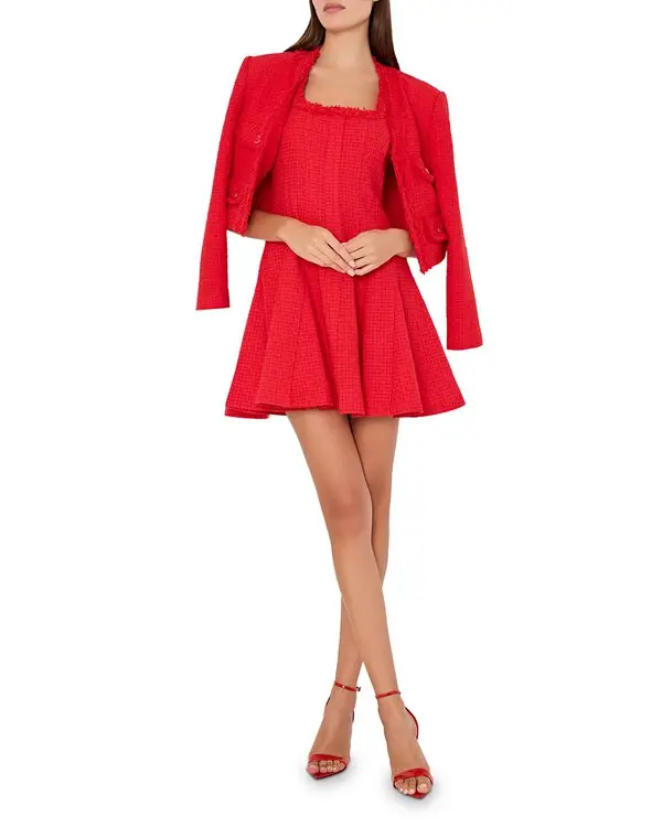 MILLY Serena Boucle Jacket - Red
